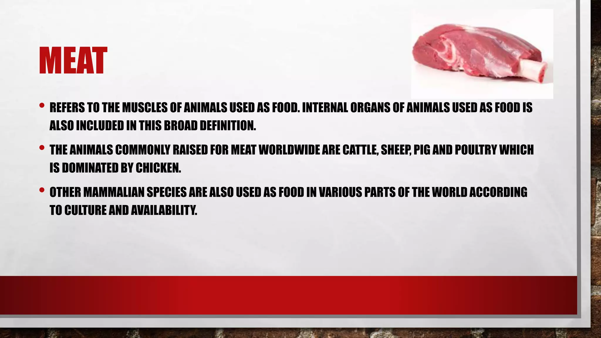 Meat : Structure, Composition and Characteristics. | PPTX