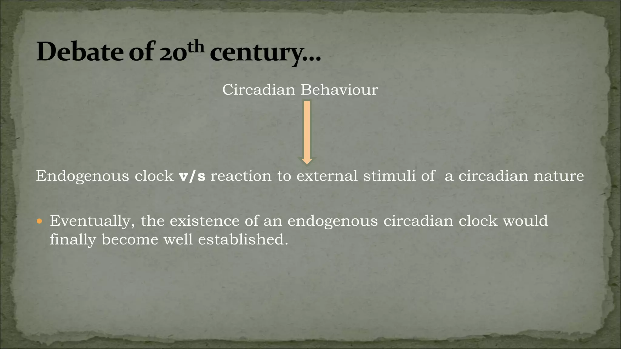 Molecular Mechanisms Controlling Circadian Rhythm | PPT