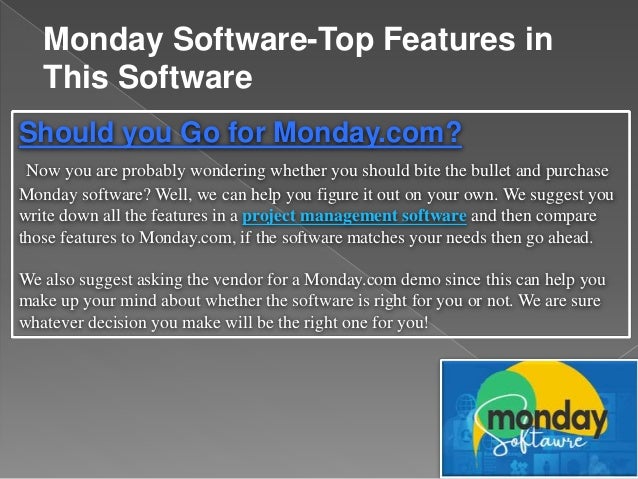 Monday software top features in this software | PPTX