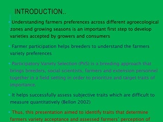 Participatory variety selection: a tool to understand farmers’ potato ...