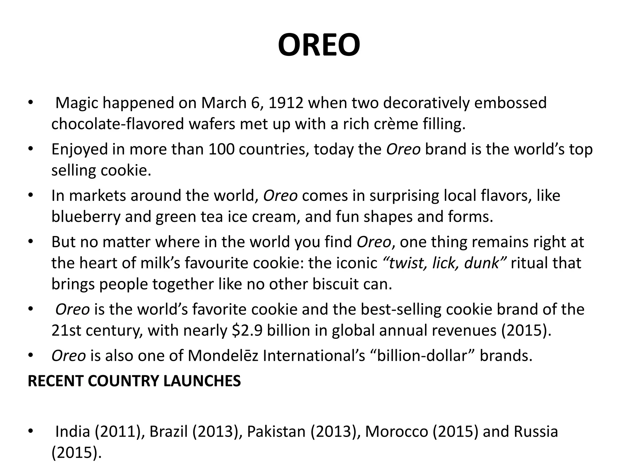 Mondelez Company Profile | PPTX