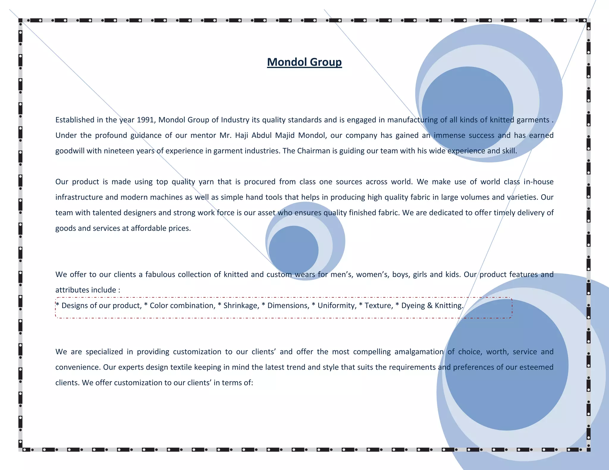 Mondol group profile 2 | PDF