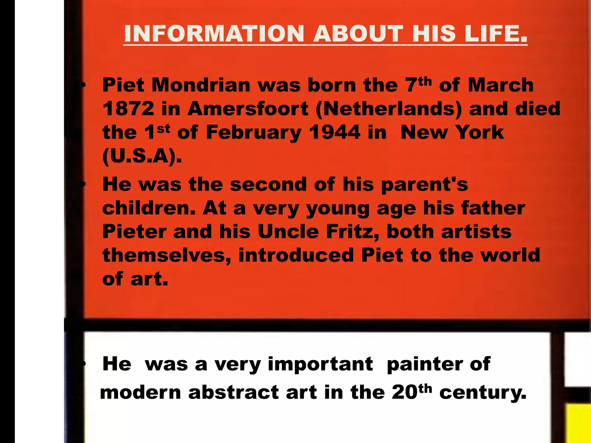 Piet Mondrian for kids | PPT
