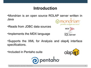 Mondrian applying dynamic security - Pentaho | PPT