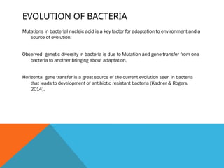 Monee Turner , the volution of bacteria ppt | PPTX
