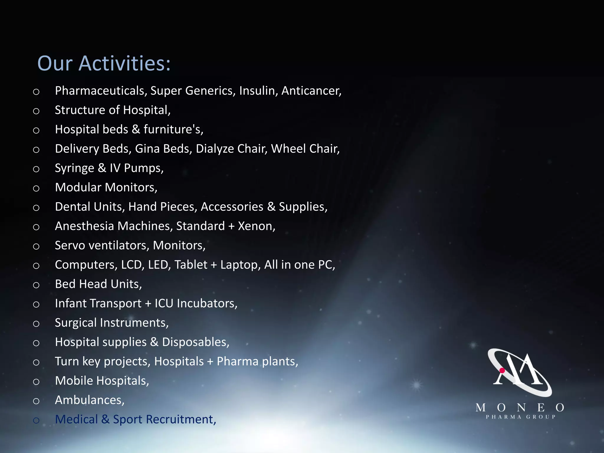 Moneo pharma group professional solutions for healthcare market | PDF