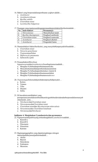 SOAL ULANGAN MONERA | DOCX