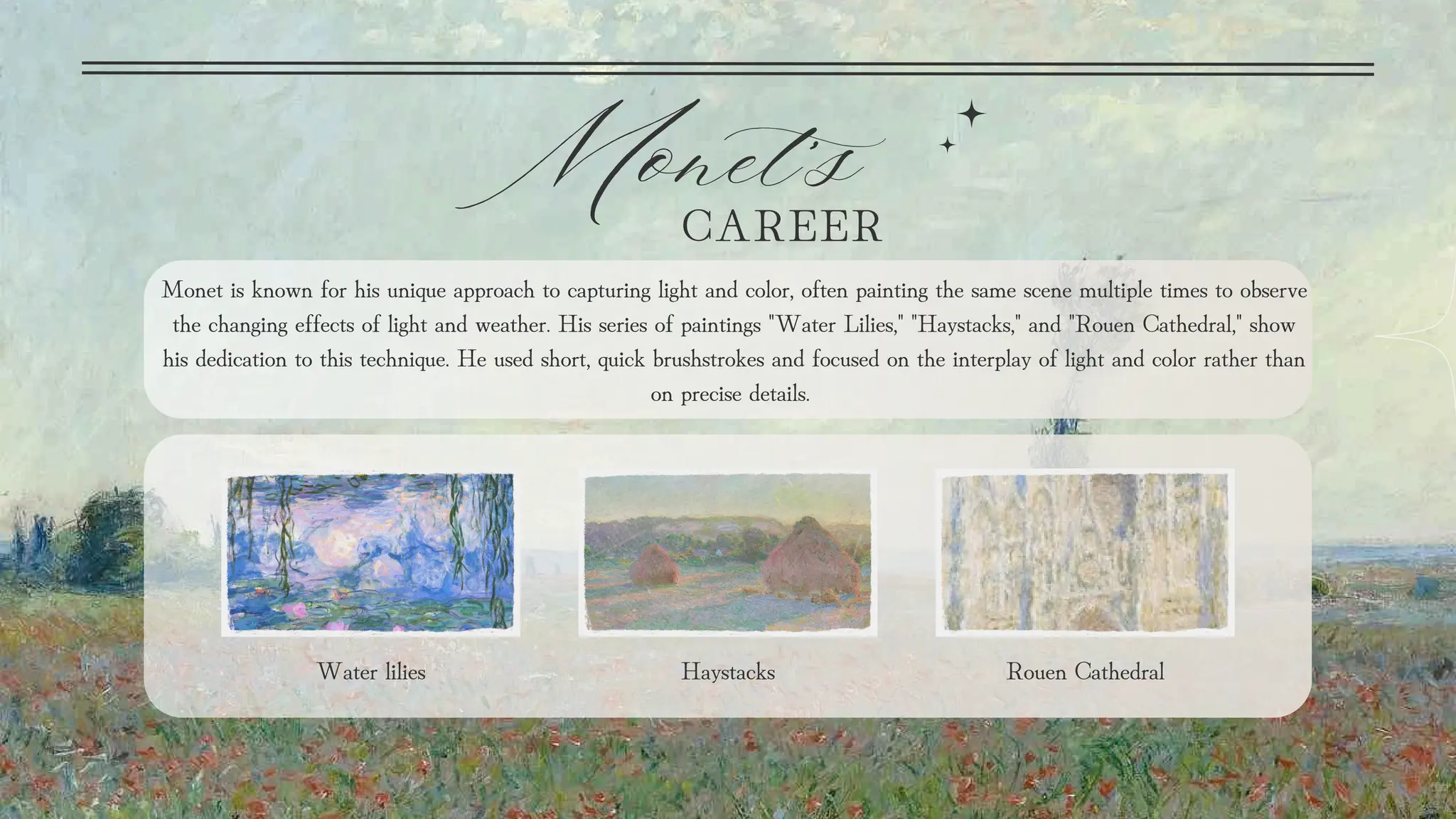 A short biography of Claude Monet french artist | PDF