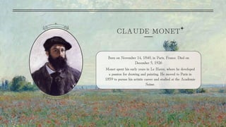 A short biography of Claude Monet french artist | PDF