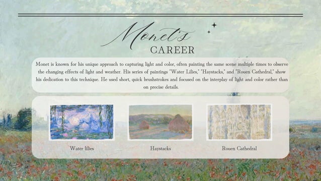 A short biography of Claude Monet french artist | PDF
