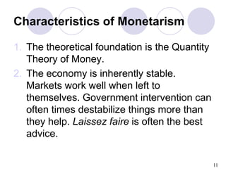 Monetarist and keynesian school of thoughts | PPTX