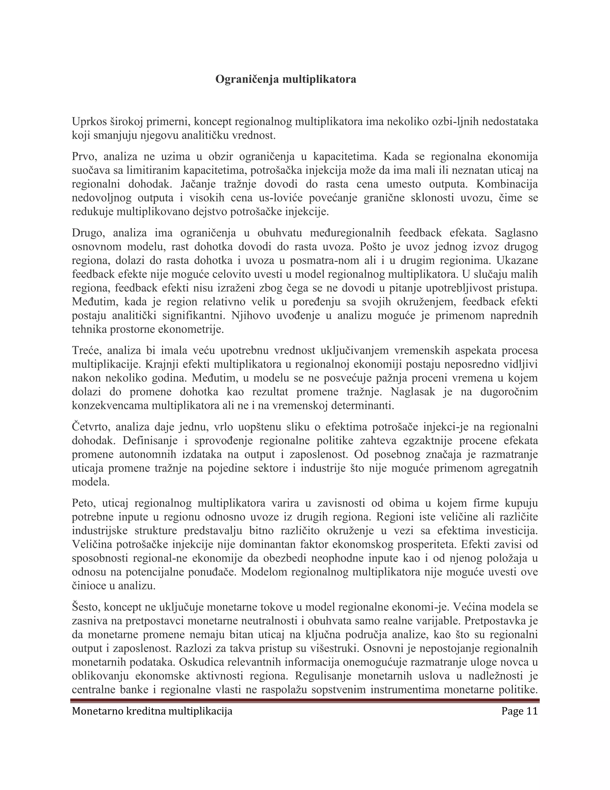 Monetarna kreditna multiplikacija | DOCX