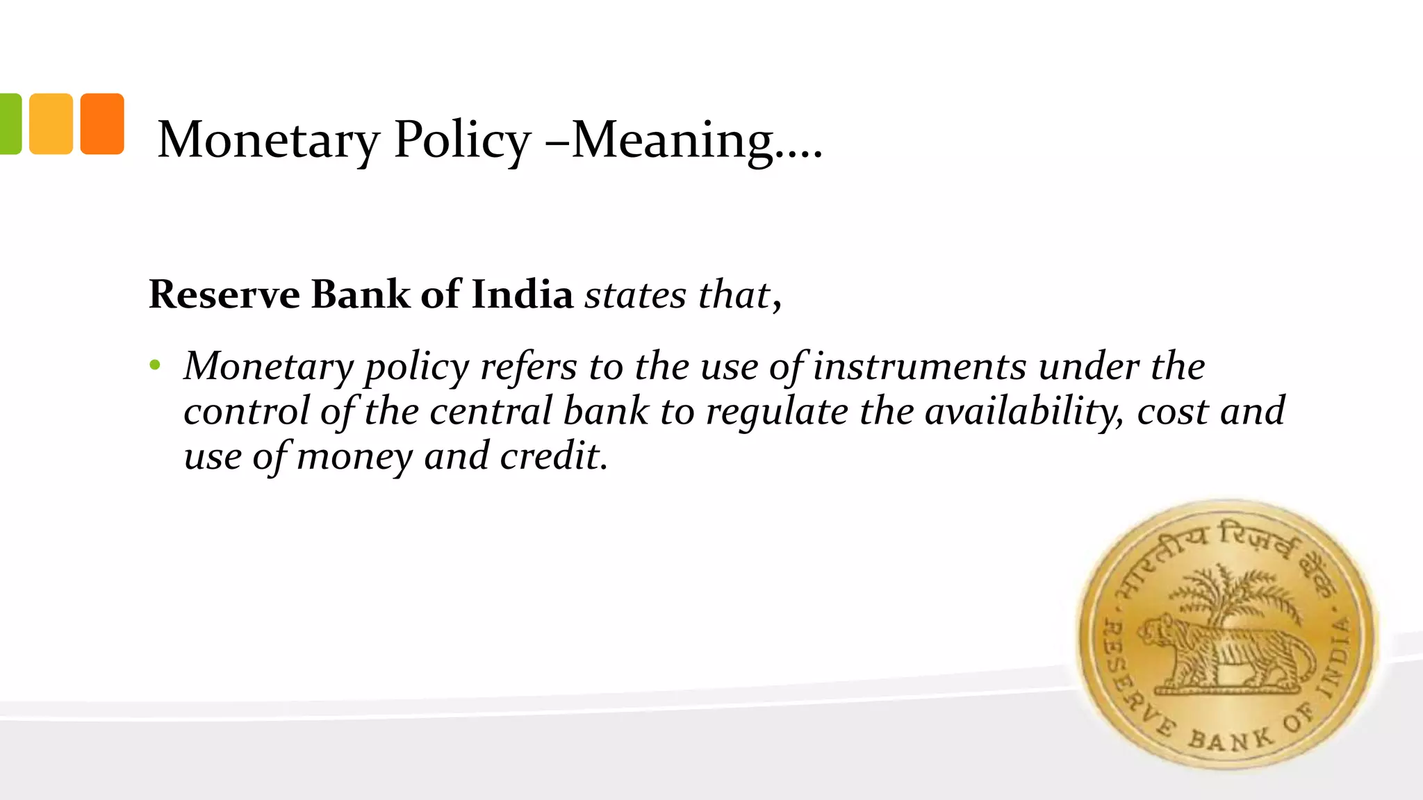 Monetary and fiscal policy of india | PPTX