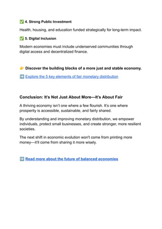Monetary Distribution_ The Key to a Balanced and Fair Economy | PDF