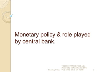 Monetary management | PPTX