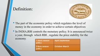 Monetary policy of RBI | PPTX