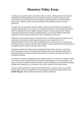 Monetary Policy Essay.pdf
