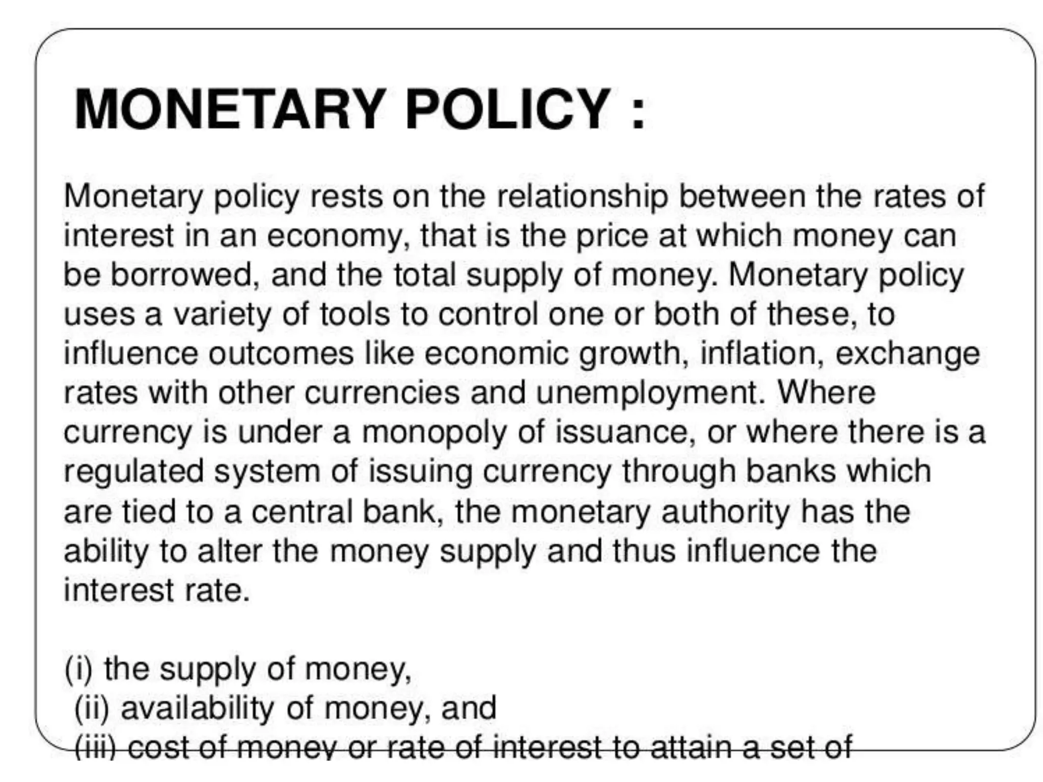 Monetary policy game | PPTX