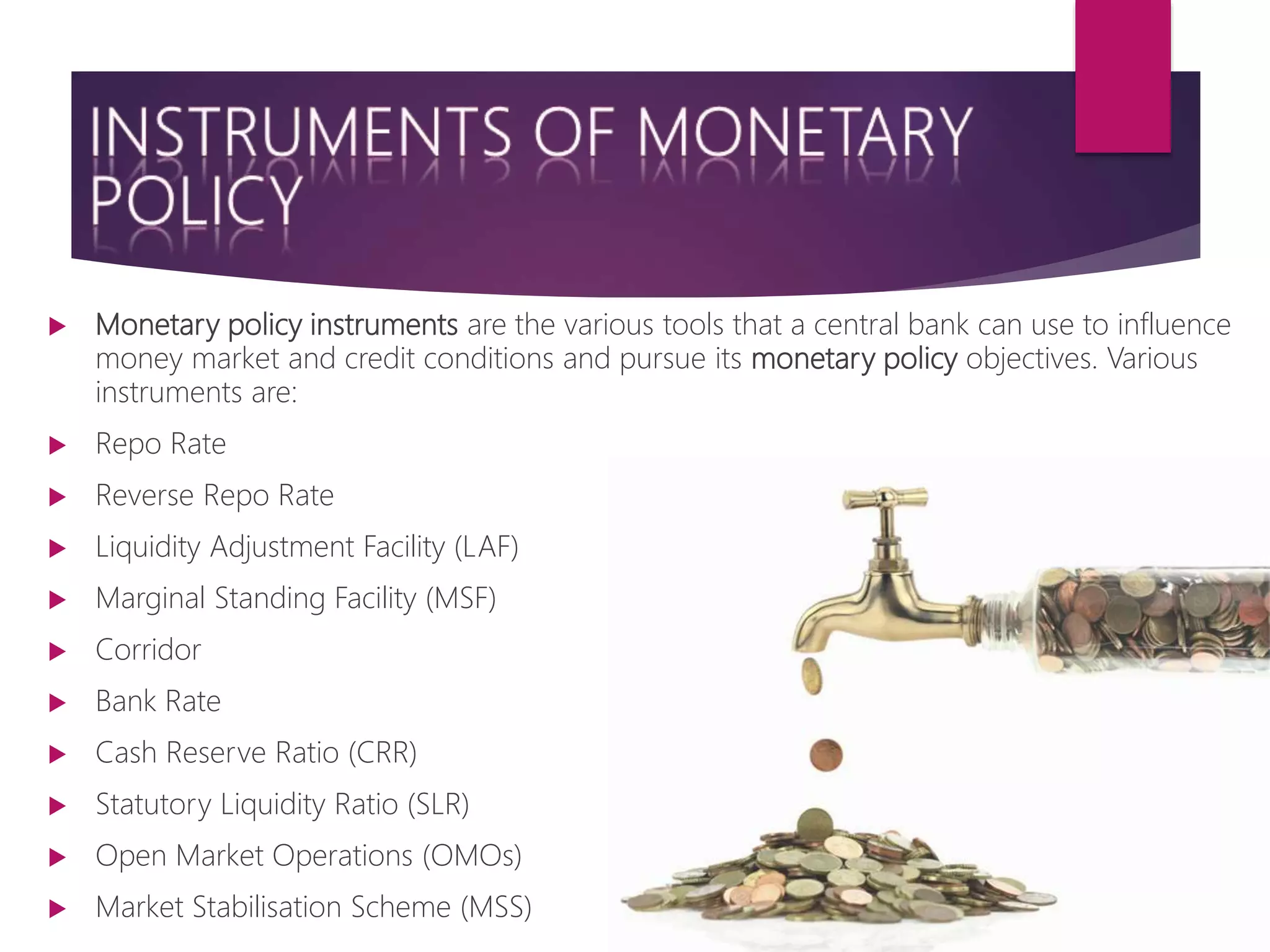 Monetary Policy Instruments: India | PPTX