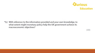 Monetary Policy MC & Essay Questions - A-Level Economics | PDF