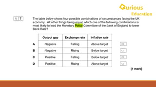 Monetary Policy MC & Essay Questions - A-Level Economics | PDF