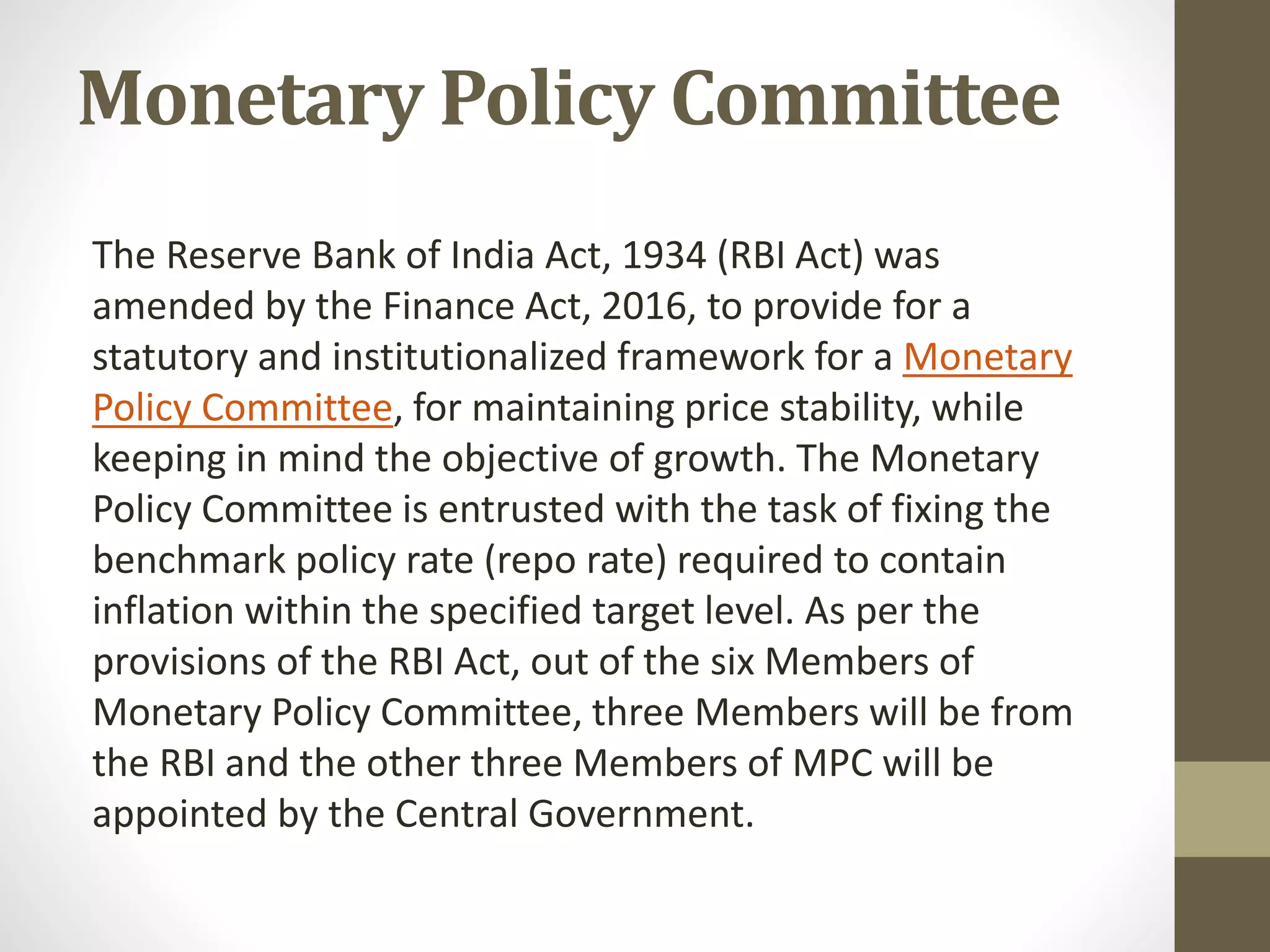 Monetary policy in india | PPTX