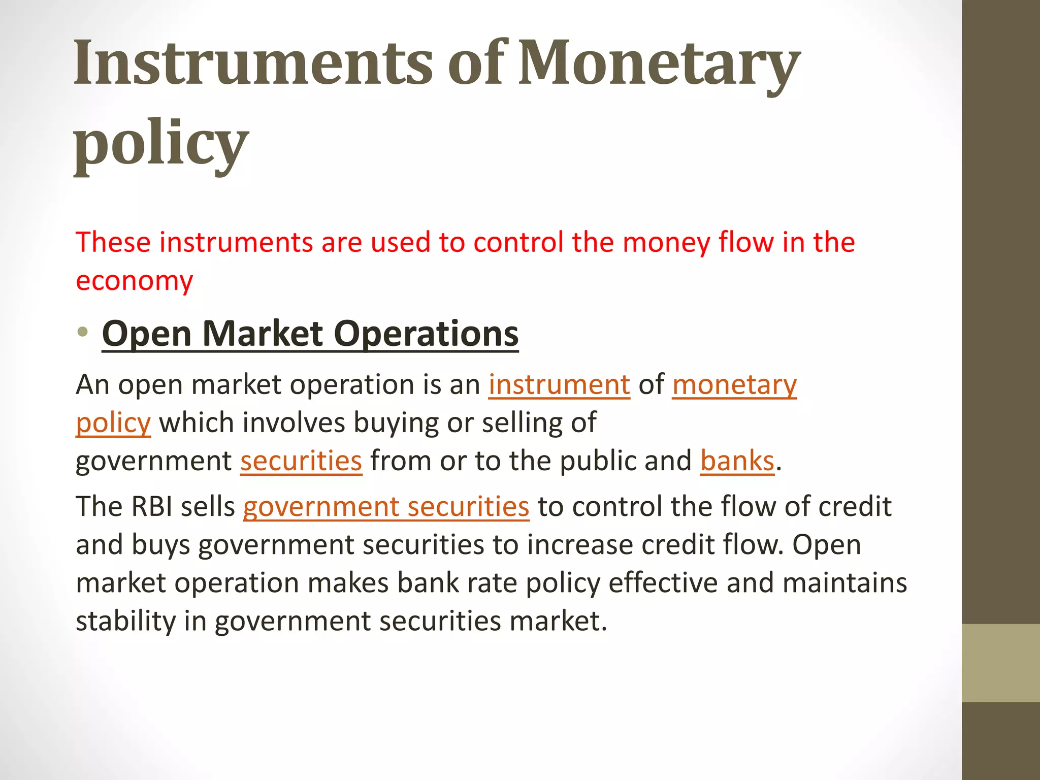 Monetary policy in india | PPTX