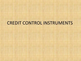 Monetary Policy of India and credit control instruments.ppt