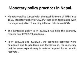 Monetary policy of Nepal bibekananda Sah roll no 6.pptx