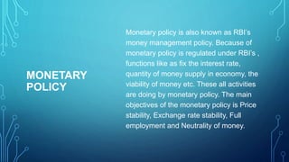 Monetary policy review committee role | PPTX