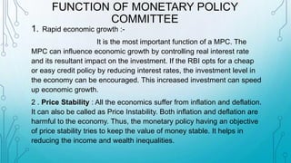 Monetary policy review committee role | PPTX