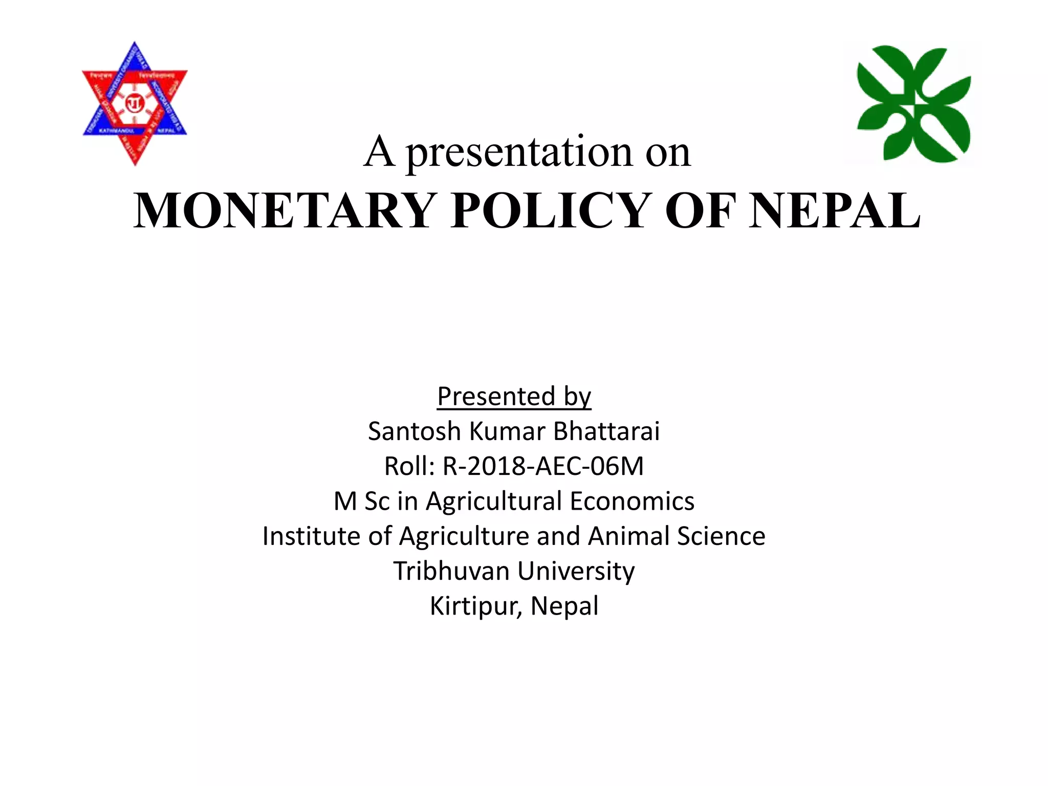 Monetary policy of Nepal | PPTX