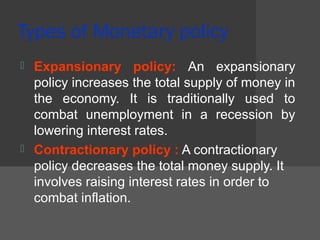 Monetary policy slide | PPT