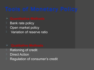 Monetary policy slide | PPT