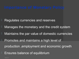 Monetary policy slide | PPT