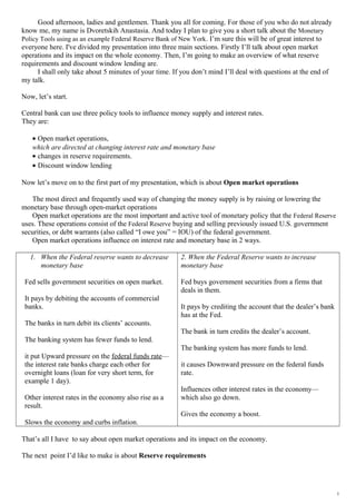 Monetary Policy Tools | PDF