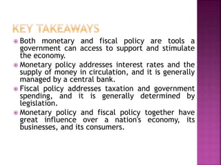 Monetary, Fiscal and Income policy – Meaning and instruments | PPTX
