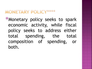 Monetary, Fiscal and Income policy – Meaning and instruments | PPTX