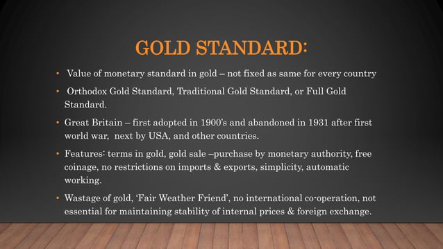 MONETARY STANDARDS.pptx | Stocks and Bonds | Personal Investing