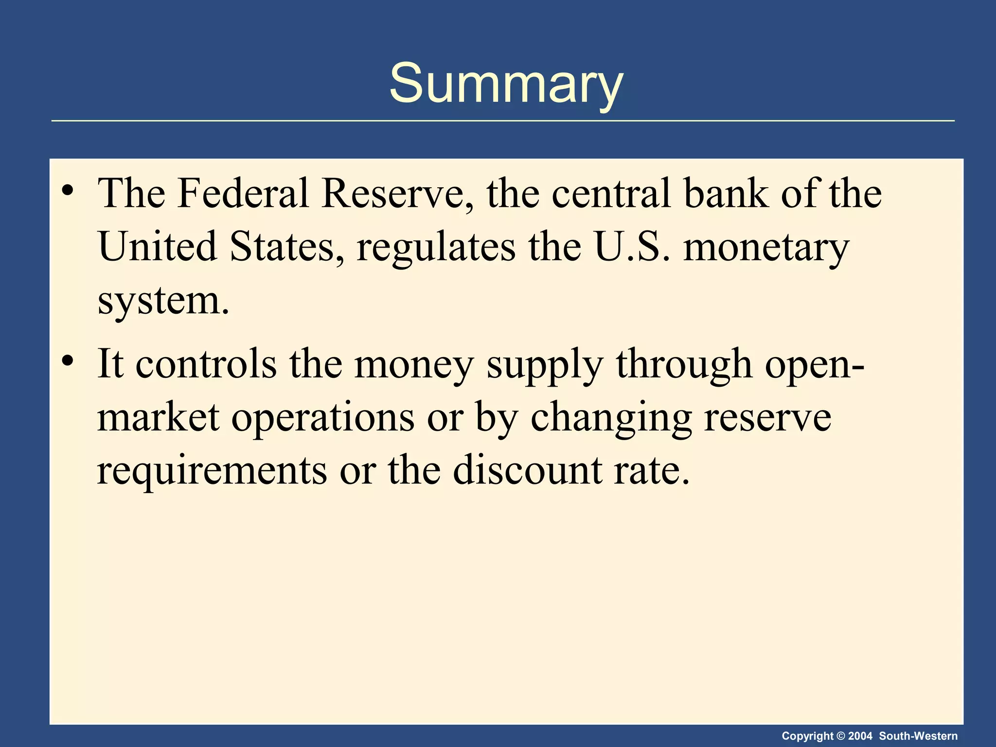 The Monetary System | PPT