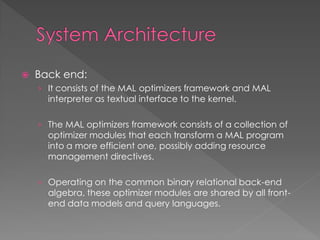 MonetDB :column-store approach in database | PDF | Databases | Computer Software and Applications