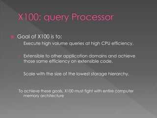 MonetDB :column-store approach in database | PDF