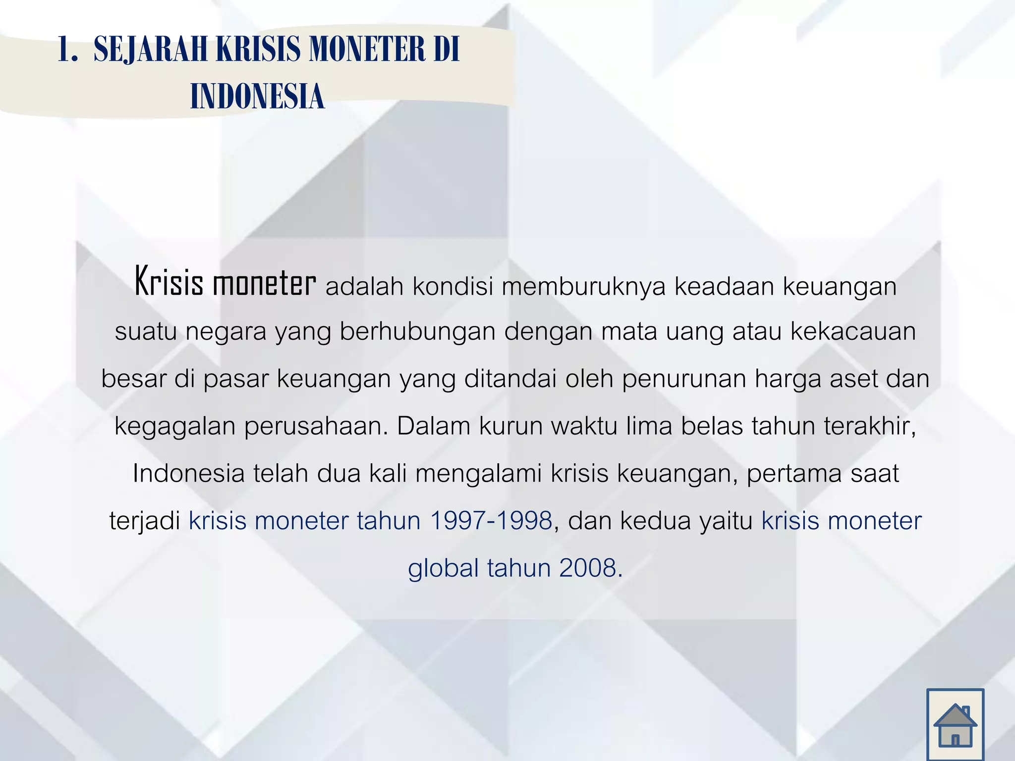 Sejarah Krisis Moneter di Indonesia | PDF