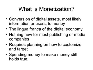 Monetize your assets | PPT