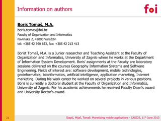Monetizing mobile applications (Presentation) | PDF