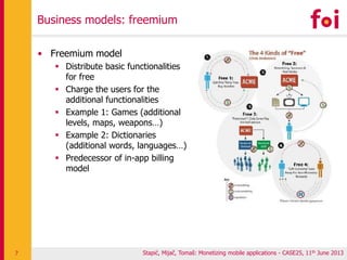 Monetizing mobile applications (Presentation) | PDF
