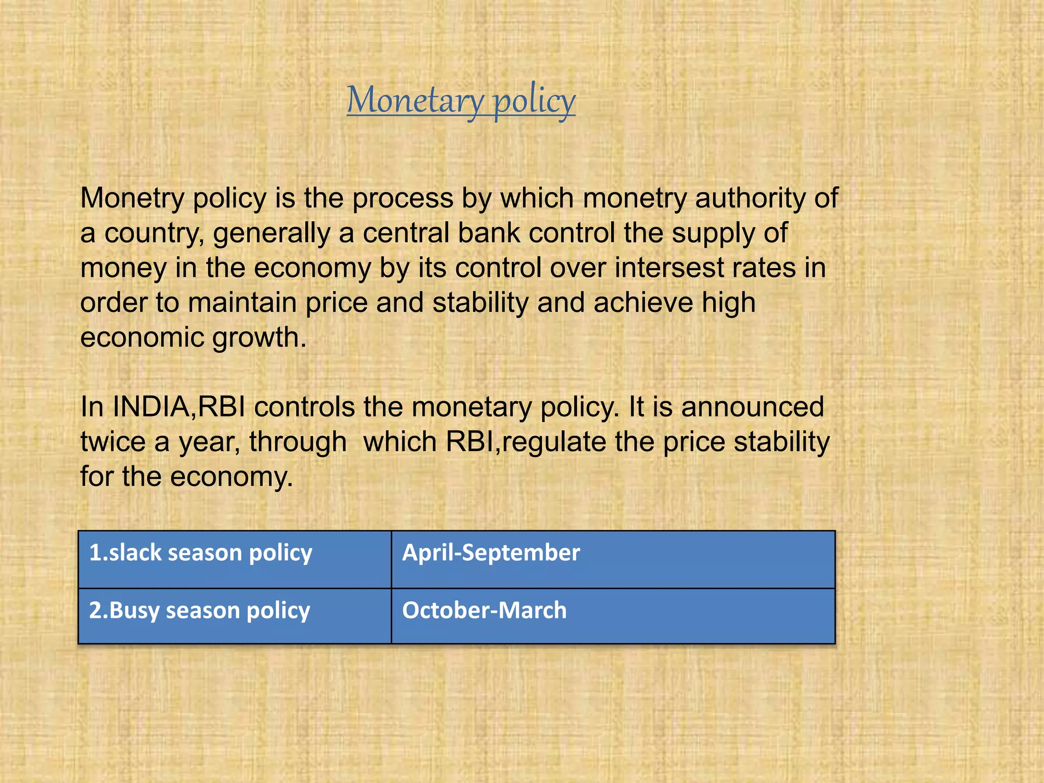 Monetry policy | PPT