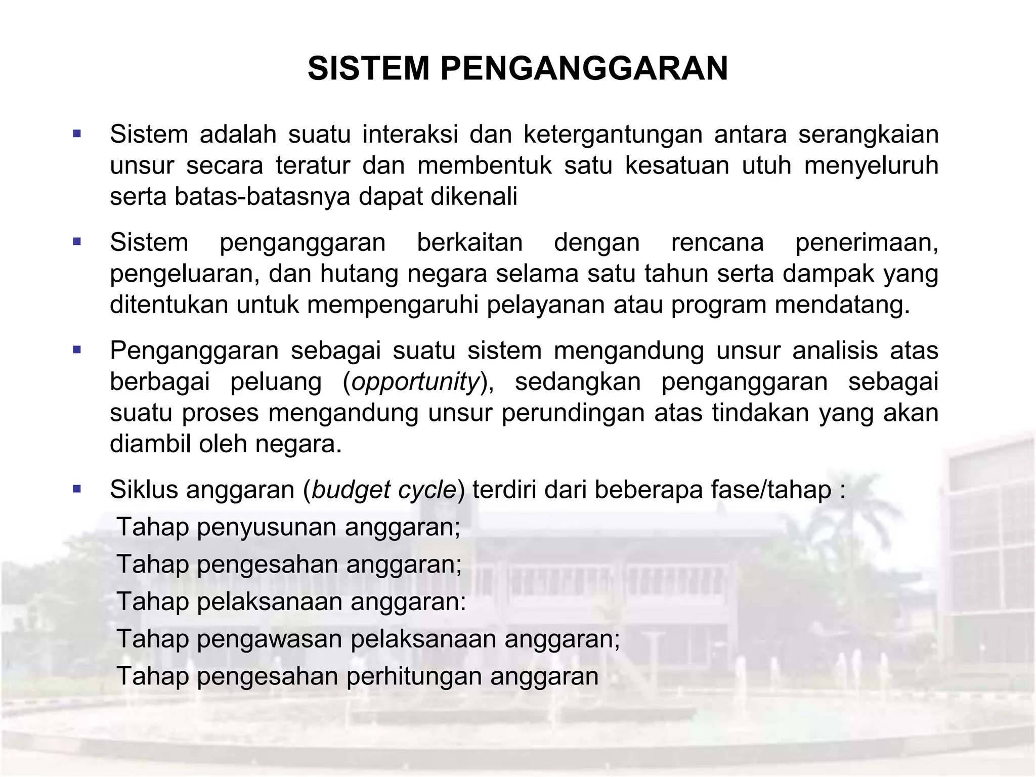 Sistem penganggaran | PPTX