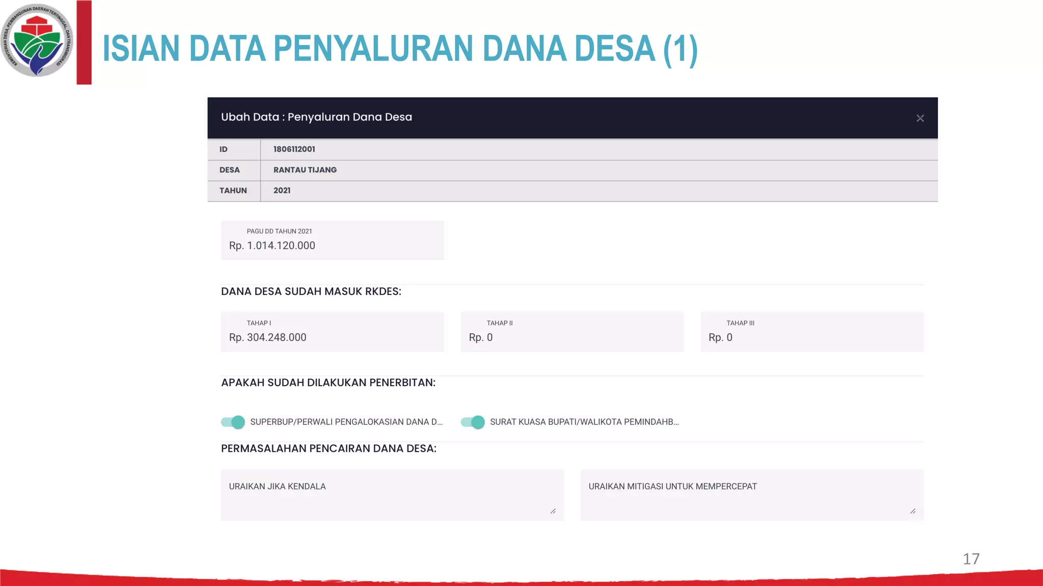 Monev Dana Desa Aplikasi Pendataan Pendamping Desa | PDF