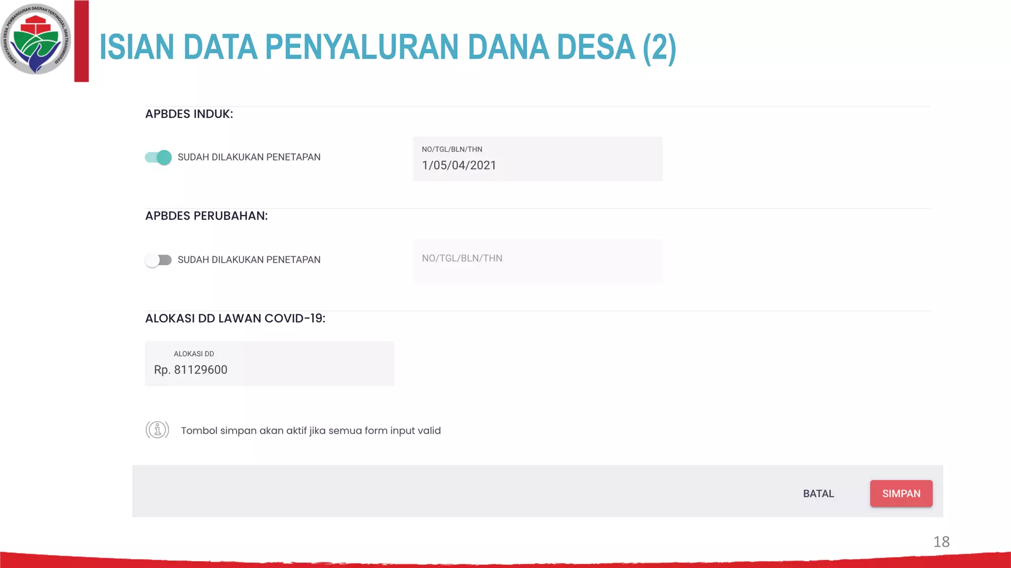 Monev Dana Desa Aplikasi Pendataan Pendamping Desa | PDF